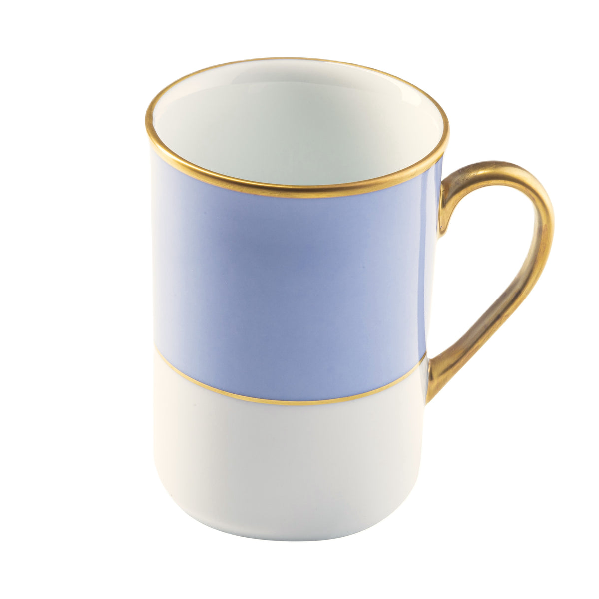 White ColorSheen Light Blue Gold Mug – Pickard China